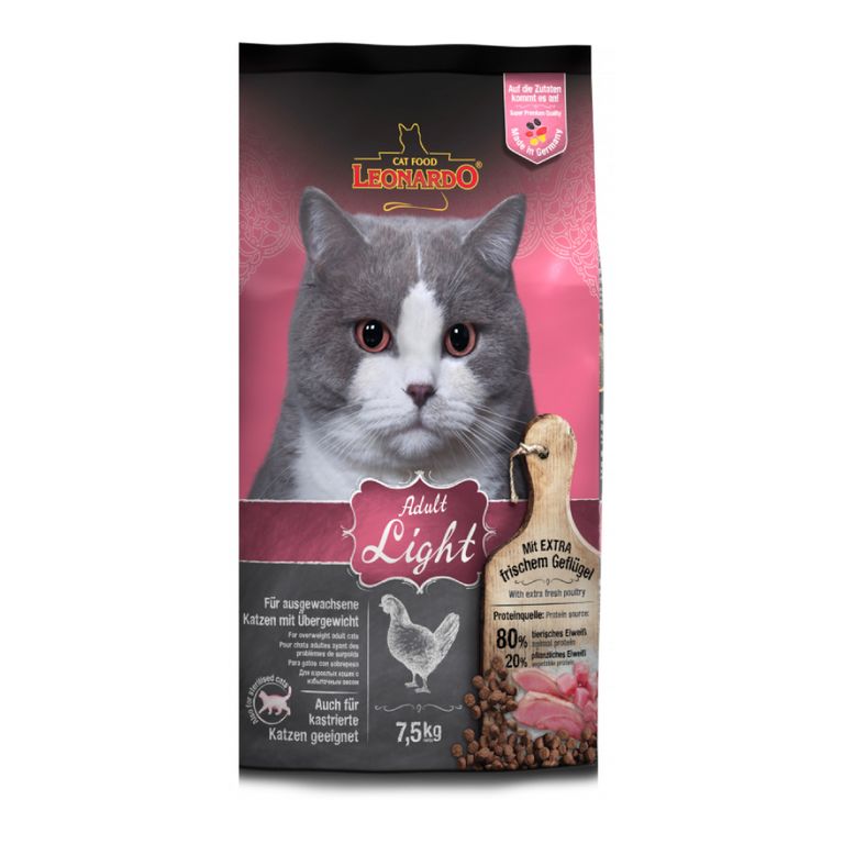 CAT FOOD LEONARDO Alimento Leonardo Adult Light Para Gato 1.8Kg ...