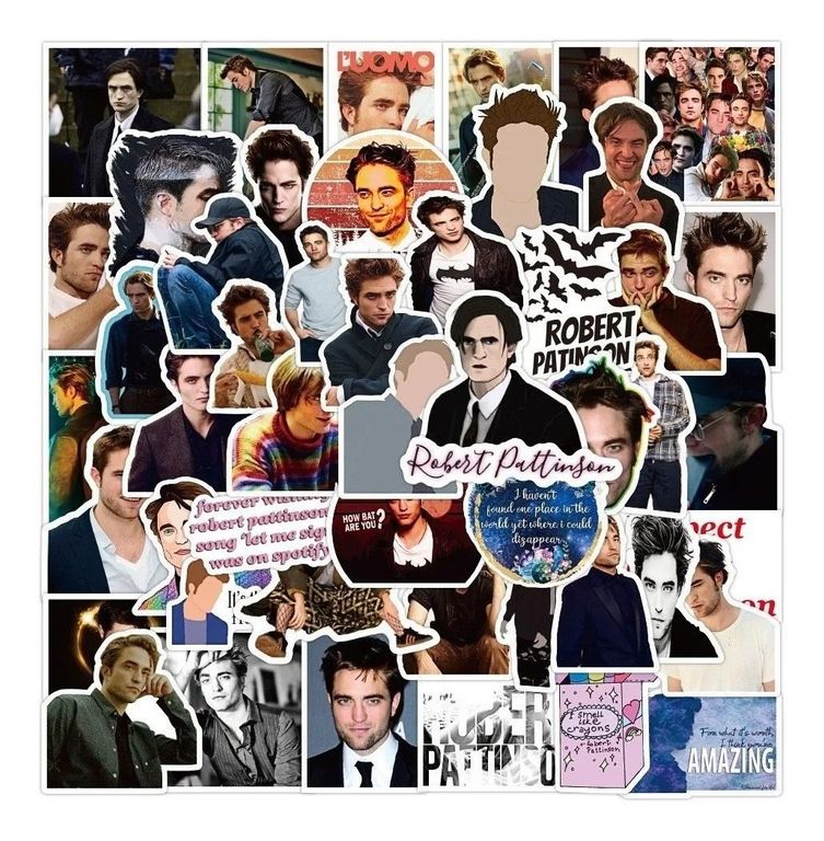 GARSIL 50 Stickers Robert Pattinson - Etiquetas Autoadhesivas ...