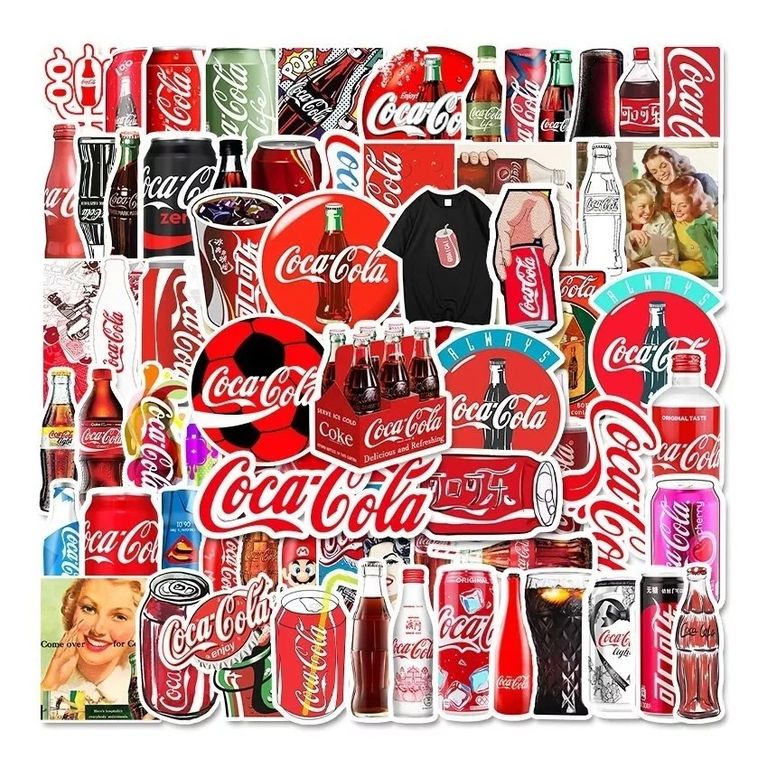 50 Stickers Coca-cola - Etiquetas Autoadhesivas | Sodimac Chile