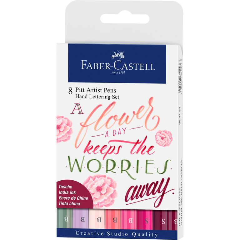FABER-CASTELL Marcador Lettering Tonos Rosas Faber-Castell x8 uds ...