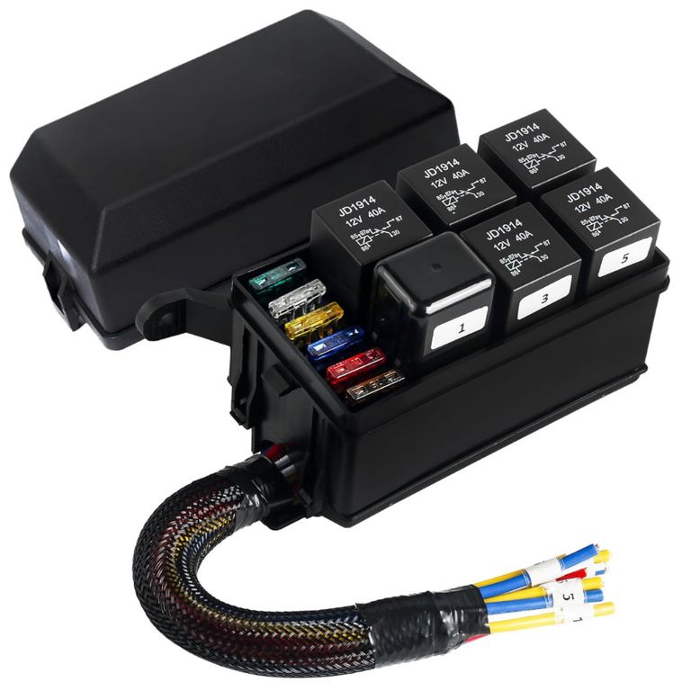 GENERICO Caja De Fusibles Porta Fusible Y Relay Universal 12v ...