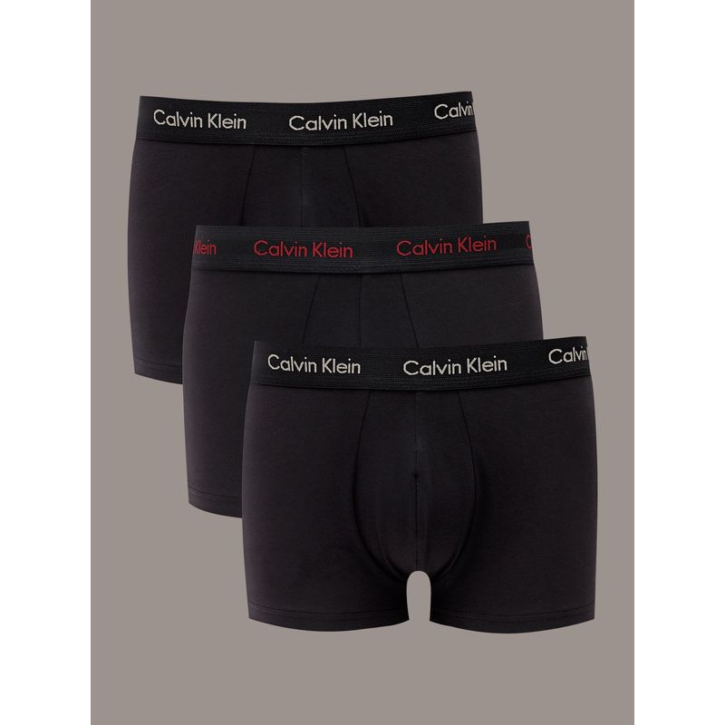 CALVIN KLEIN Pack 3 Bóxers Low Rise Trunk Cotton Stretch Negro Calvin ...