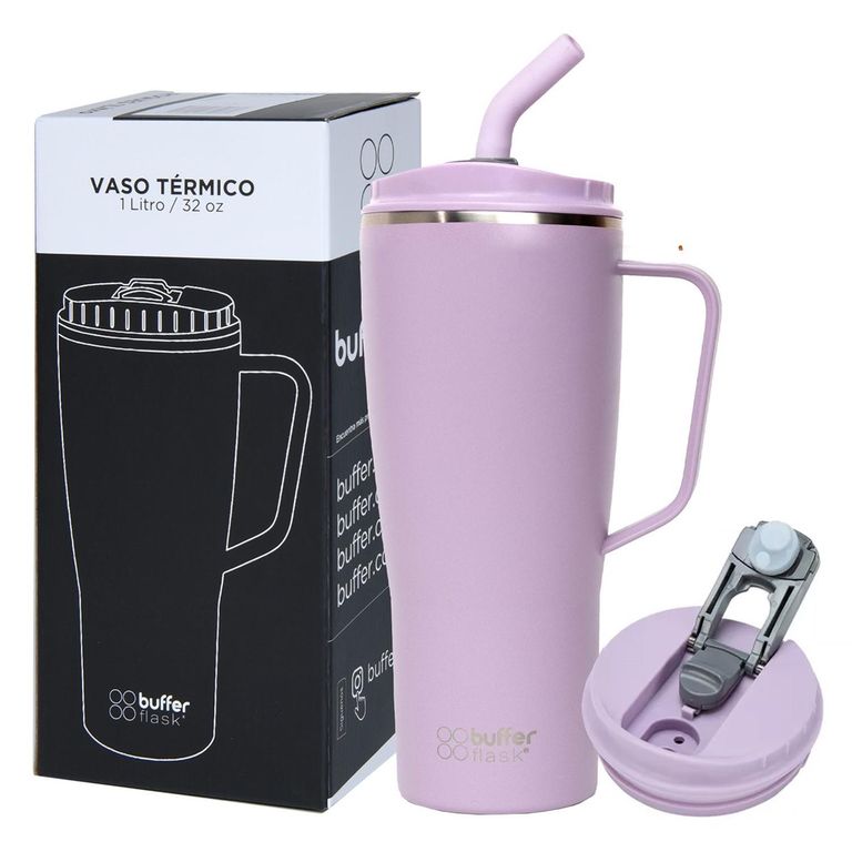 Vaso Termico Mug Tumbler Buffer 1Lt Acero Inox Frio Calor - Purpura ...