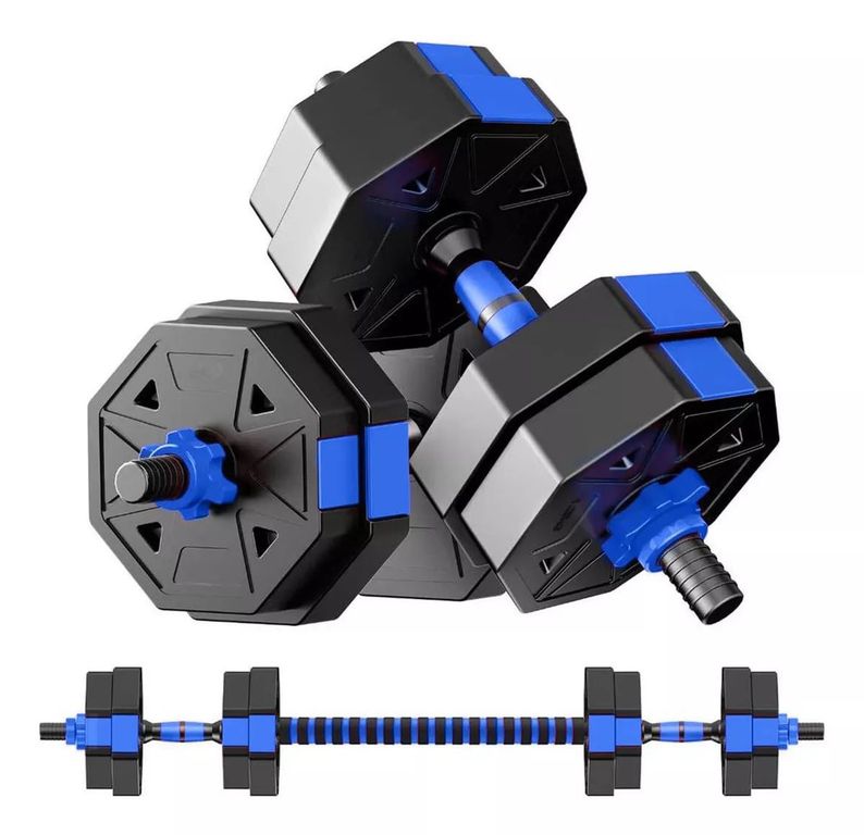 Set Mancuernas Y Barra Unibles 15kg Fitness Pesas Ajustable | Sodimac Chile