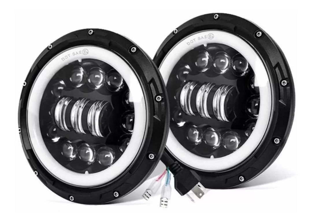 GENERICO Faros Foco Led Delantero Ojos Angel 7 Tuning Wrangler ...