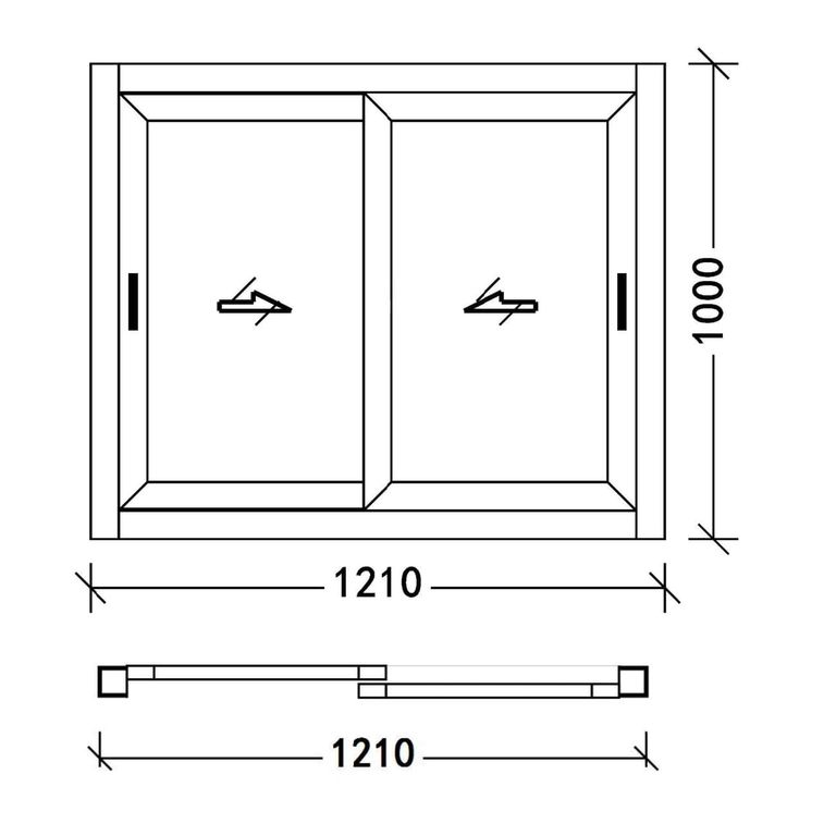 Ventana aluminio Termico RPT termopanel vidrio Templado 121x100cm ...