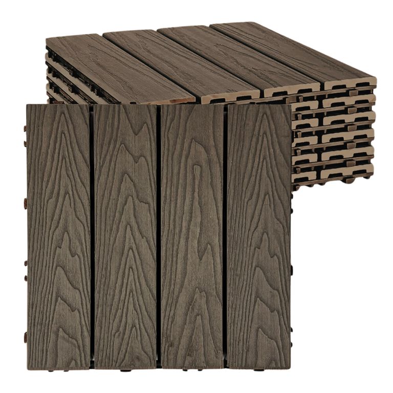 GENERICO Piso Deck Terraza 30x30x2cm Dark Coffee Madera Pack x11 ...