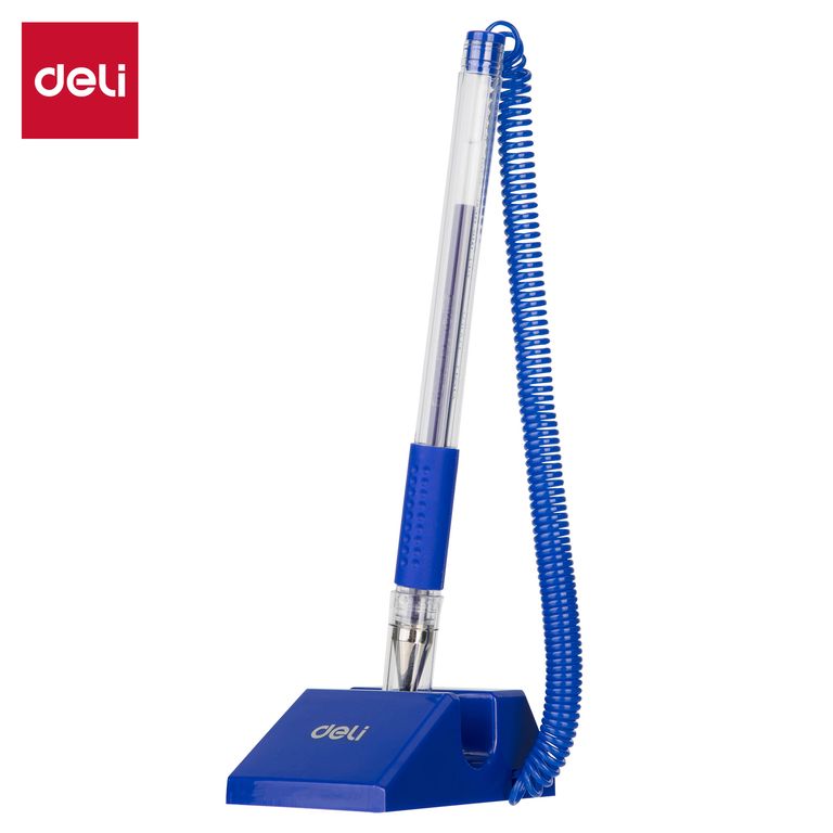 DELI pack 12 Lápiz tinta gel azul punta 05 mm Desk Pen Stand ...