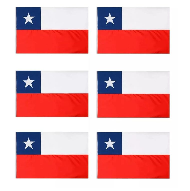 Pack 6 Banderas De Chile Bandera Chile Chilena 145 X 90 | Sodimac Chile