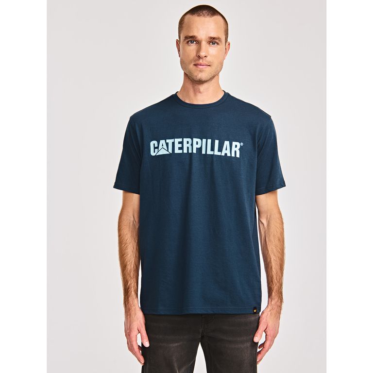 CAT Polera Manga Corta Hombre Caterpillar Logo Tee Azul CAT | falabella.com