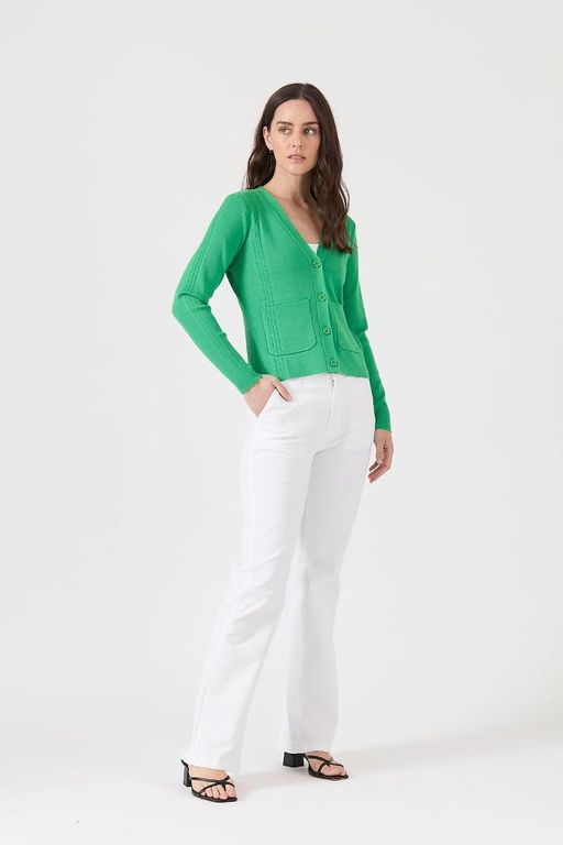 PRIVILEGE Cardigan verde manga larga PRIVILEGE - Verde | falabella.com