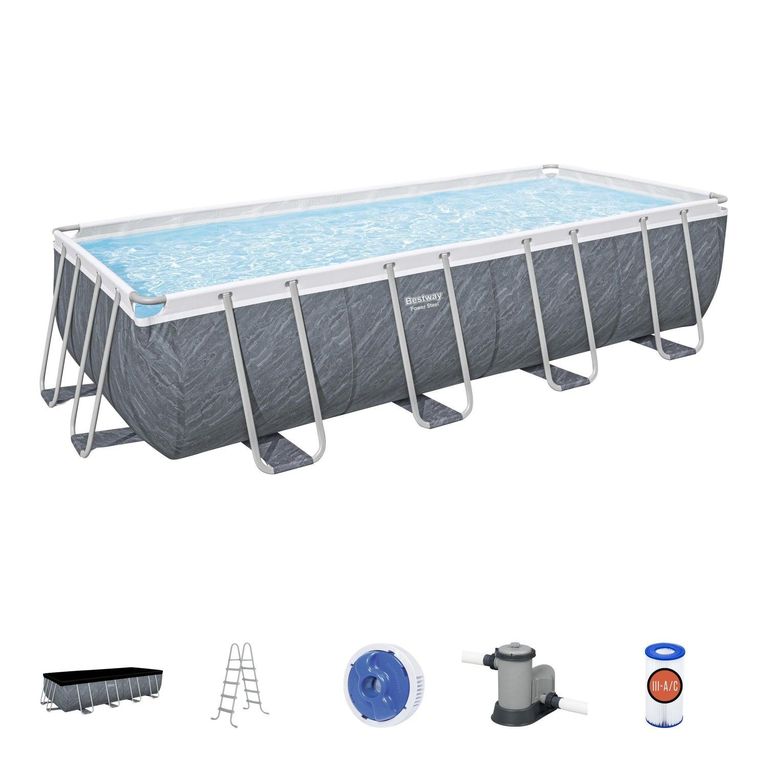 BESTWAY Piscina Bestway Rectangular C/Filtro Gris 5.49MX2.74MX1.22M ...