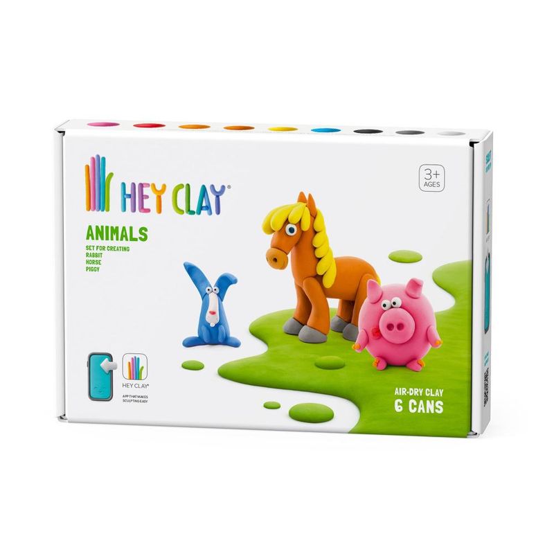 HEY CLAY Animales Cerdo Caballo Conejo 6 Potes Hey Clay | falabella.com