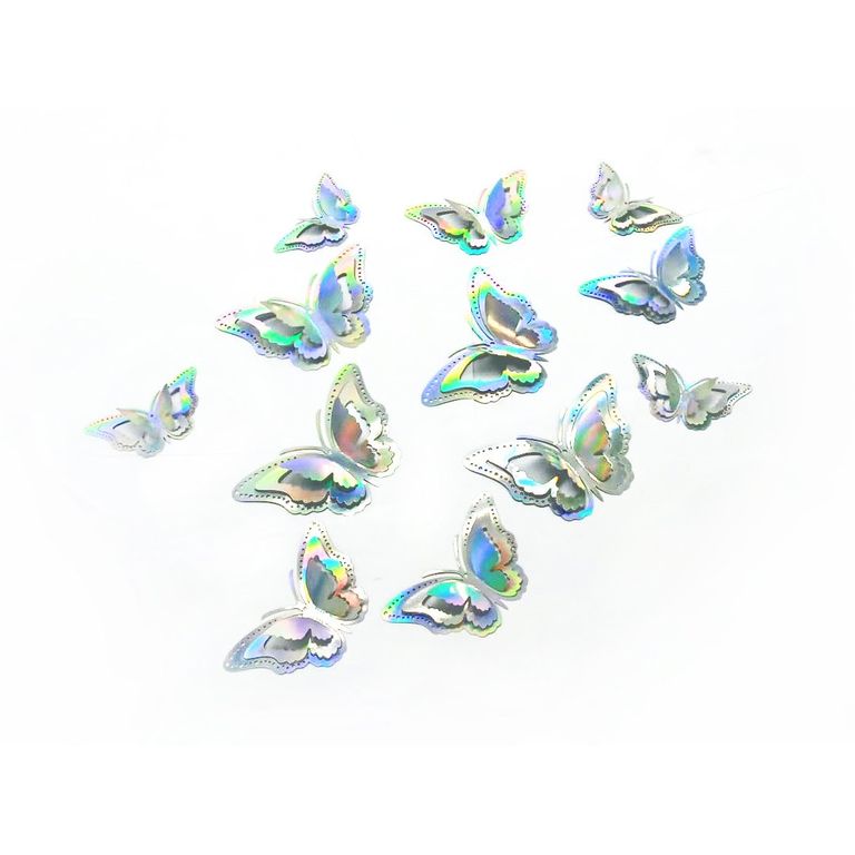 DECO MARIPOSA SILVER NACARDO X12 UNI | Sodimac Chile