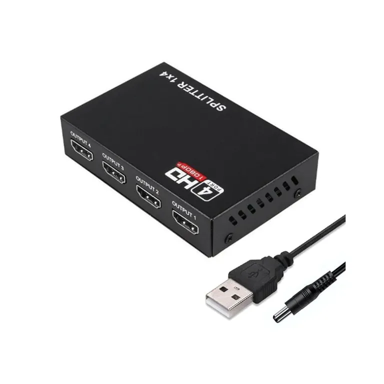 GENERICO Splitter Hdmi 1x4 Activo 4 Salidas Para TV LED LCD 1080p HD ...