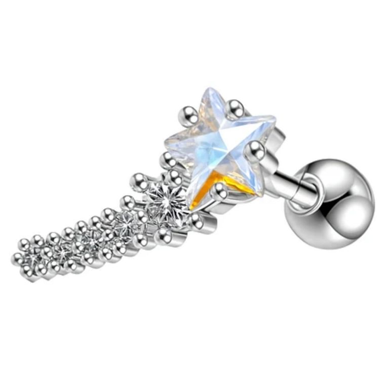 ELBAULDEJUMA Aro Piercing Helix Flat Lóbulo estrella aurora boreal ...