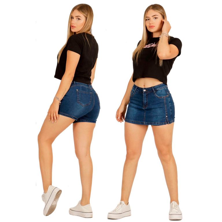 AGW Falda Short Push Up Levanta Cola Corte Colombiano Elasticadas ...