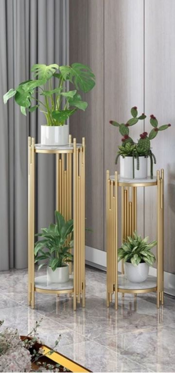 GENERICO Set Porta Macetero Soporte Macetas Estante Metal Elegante ...