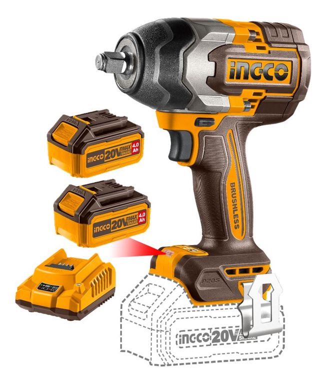 INGCO Llave De Impacto Inalámbrica 20v 850nm Ignco Ciwli2085 ...