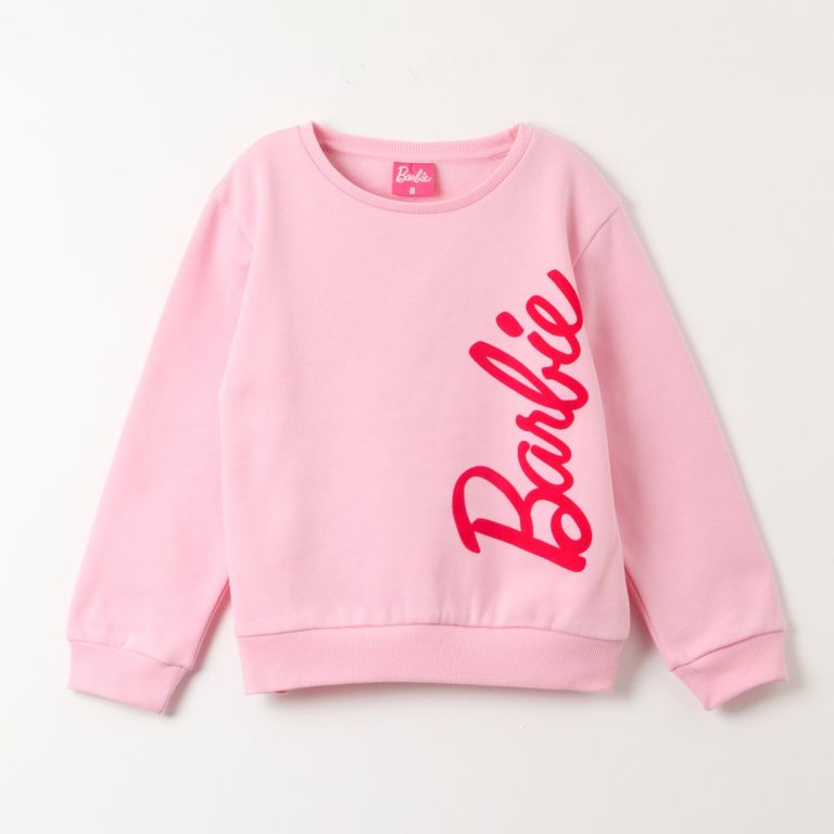 BARBIE Poleron Cerrado Niña Big Logo Rosado Barbie | falabella.com