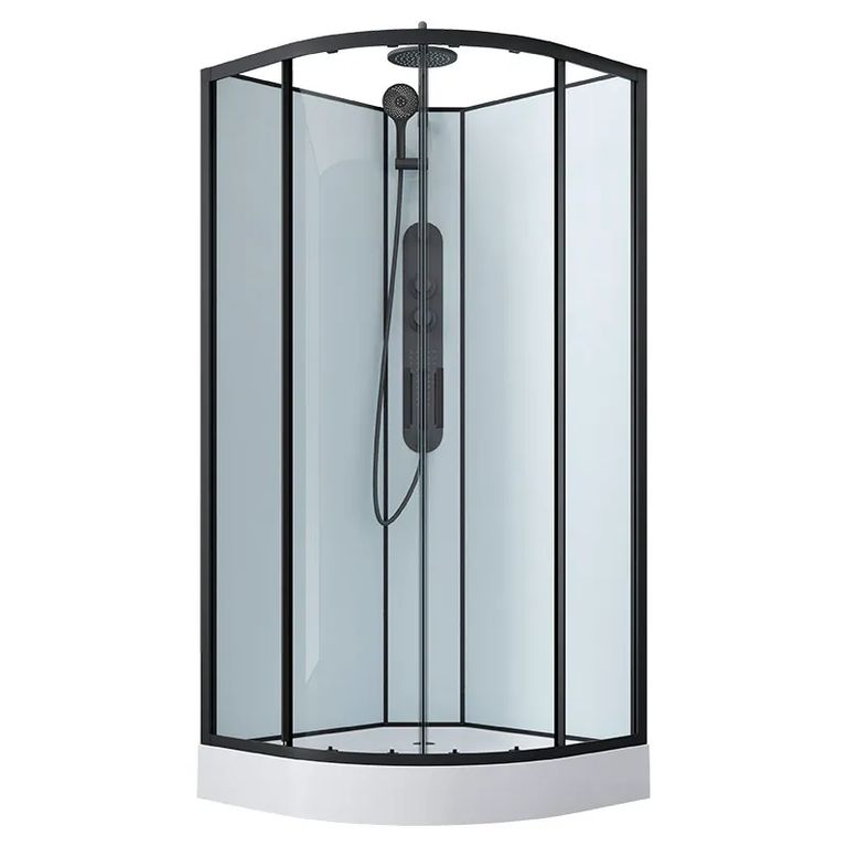 DOER SHOWER CURVO 90X90 CON HIDROMASAJE Y PANEL NEGRO | falabella.com