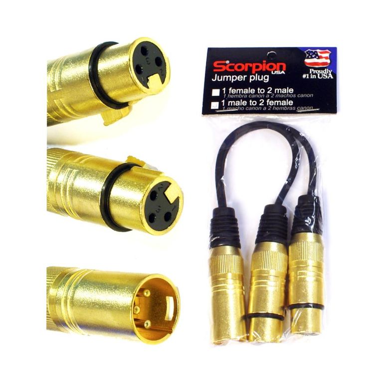 SCORPION Cable adaptador XLR Canon Macho a 2 Hembras MYT-102 ...