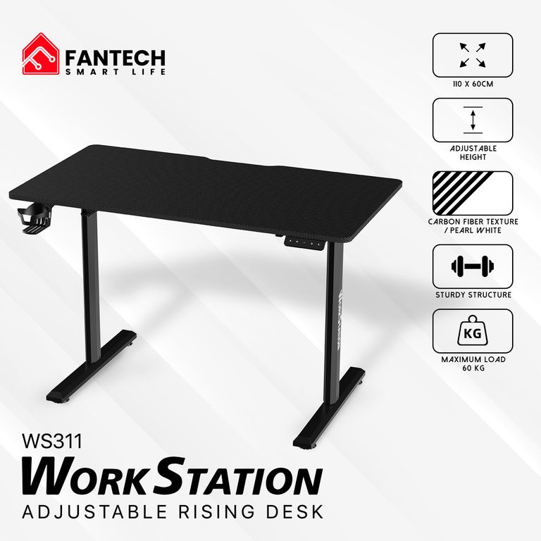 Escritorio FANTECH WorkStation WS311 Pro Elevación Desk Negro | Sodimac ...