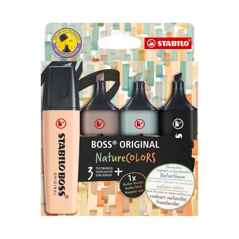 STABILO Set de 4 Destacadores Stabilo Boss Original Nature Colors ...