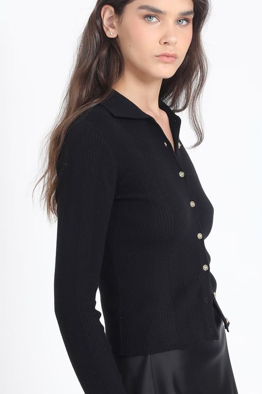 LIOLA Cardigan Cuello Tejido Punto Negro Liola | falabella.com