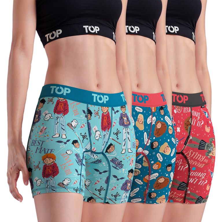 TOP Bóxer Medio MUJER Algodón Pack 3 Harry Potter Top | falabella.com