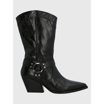 Hush Puppies Bota Cuero Mujer Tim Negro