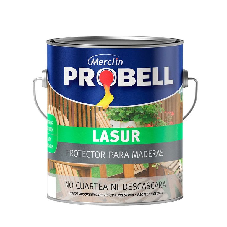 GENERICO Pintura Protectora maderas Natural Satinado PROBELL LASUR 4 ...