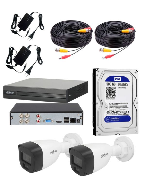 DAHUA Kit de Camaras de Seguridad con 2 Cámaras Full Color | falabella.com