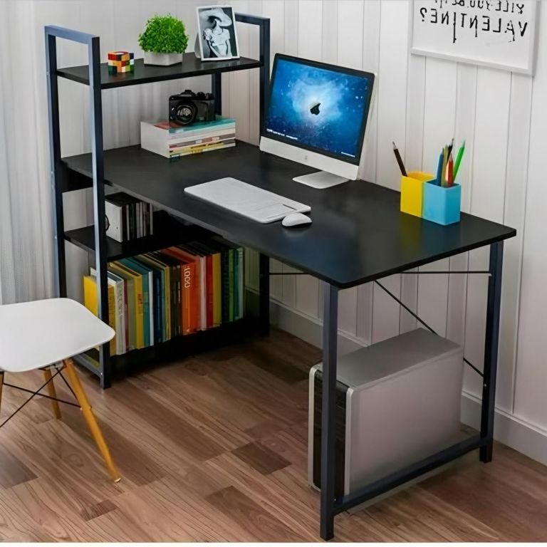 ACTUAL Escritorio Multifuncional Con Estante Reversible Negro ...