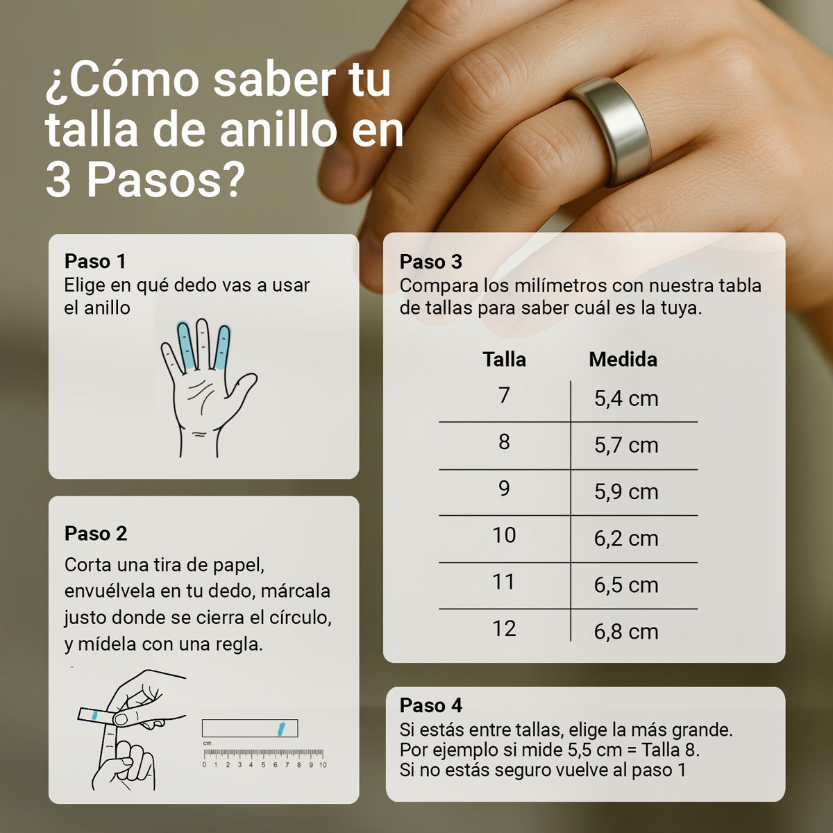 OSOJI Osoji Ring – Anillo Inteligente para Salud y Bienestar - Plateado ...