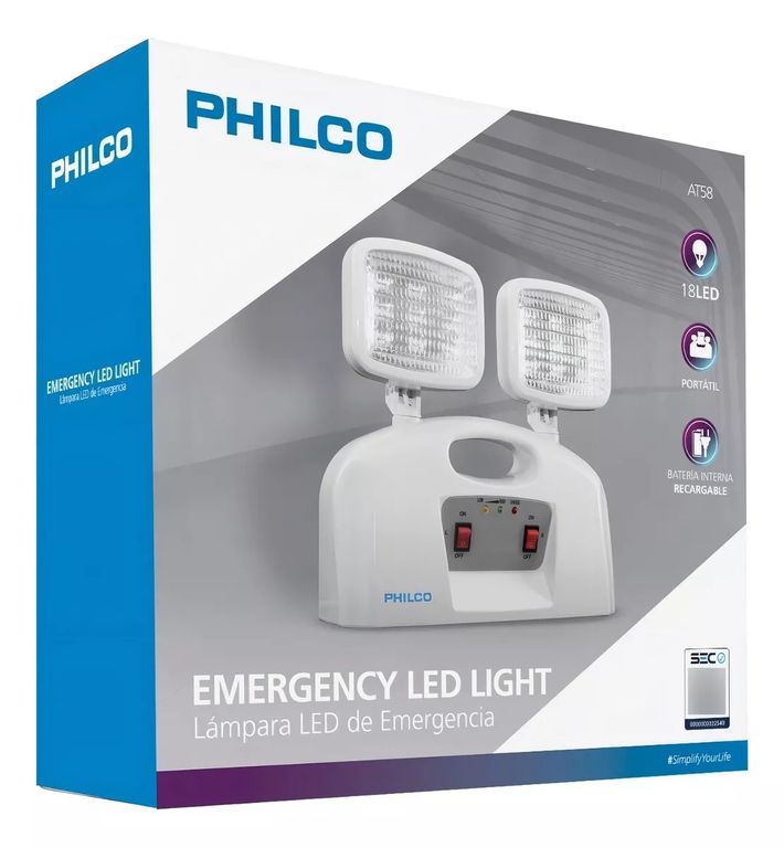 Lampara Luz De Emergencia Philco Led 2 Focos | Sodimac - Falabella
