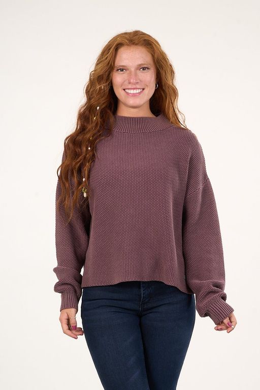 POLEMIC Sweater mujer algodon con proceso Ciruela Polemic | falabella.com