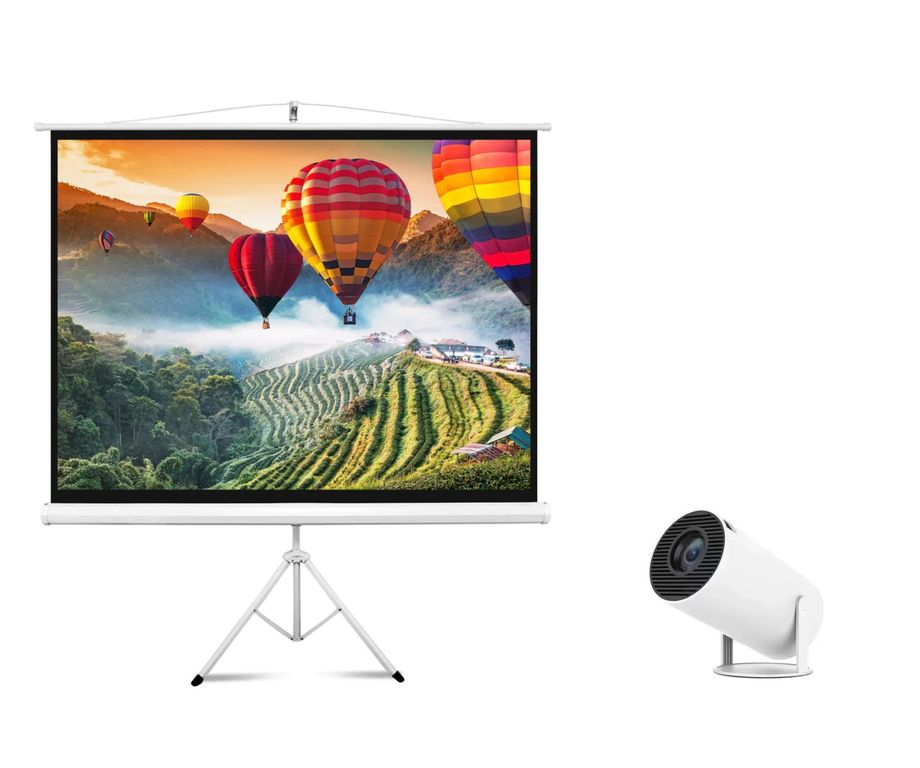 GENERICO Combo Proyector Led HD con Wifi y Telon Tripode 84 Pulgadas ...