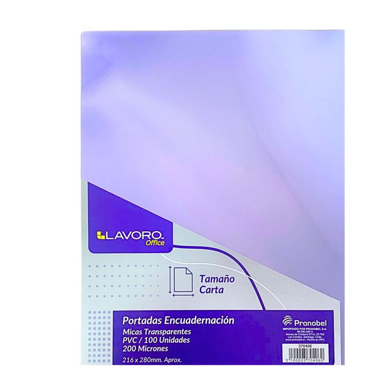 LAVORO Mica Transparente Pvc Para Encuadernación Pack 100 Unid ...