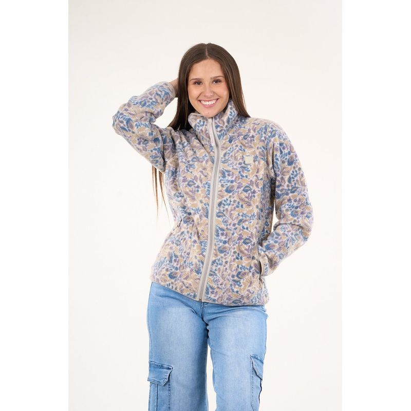 POLEMIC Poleron polar full print look sherpa Beige mujer Polemic ...