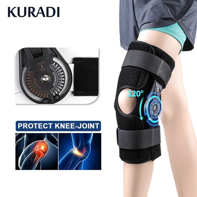 TIOZONEY Rodillera médica ajustable de 120 ° ortosis soporte ...