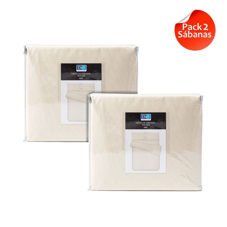 DIB Pack 2 Sabanas Textura King Beige | falabella.com