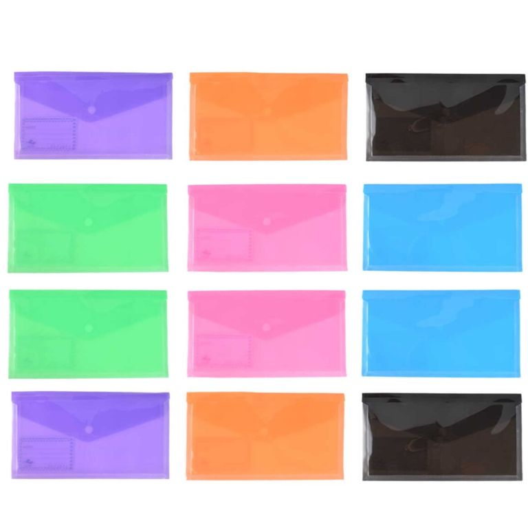 GENERICO Pack de 12 Sobres Plásticos A6 Colores Variados | falabella.com