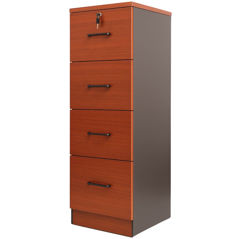 GENERICO Kardex Con 4 Cajones Primer Cajón Con Llave Color Cedro ...