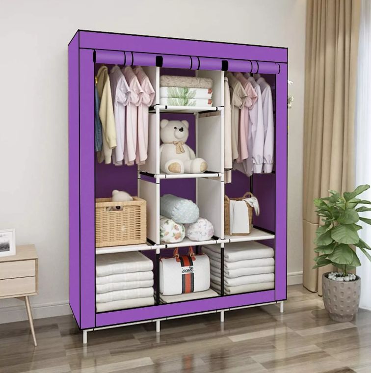 Practico Armario Closet Ropero Armable Grande 170x128x45cm Morado ...