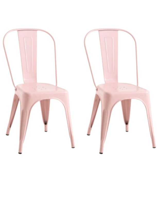 HABITA2 CHILE Pack 2 Silla tolix metálico para comedor - Rosado ...