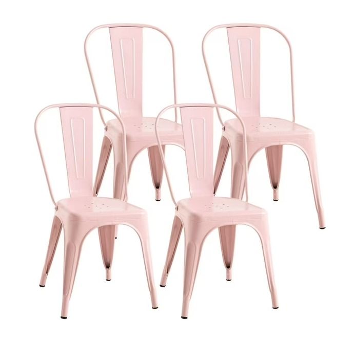 GENERICO Pack 4 Silla tolix metálico para comedor - Rosado | falabella.com