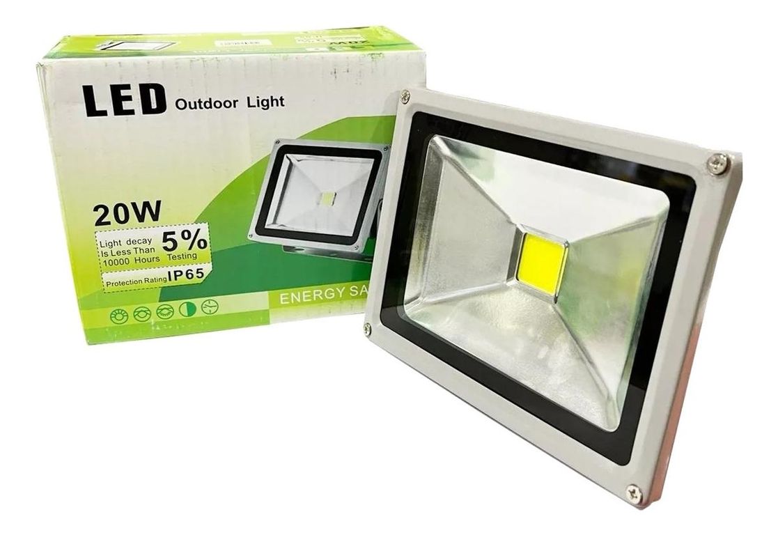 GENERICO Foco LED Plano Reflector 20W para Exterior - 2000 Lúmenes ...