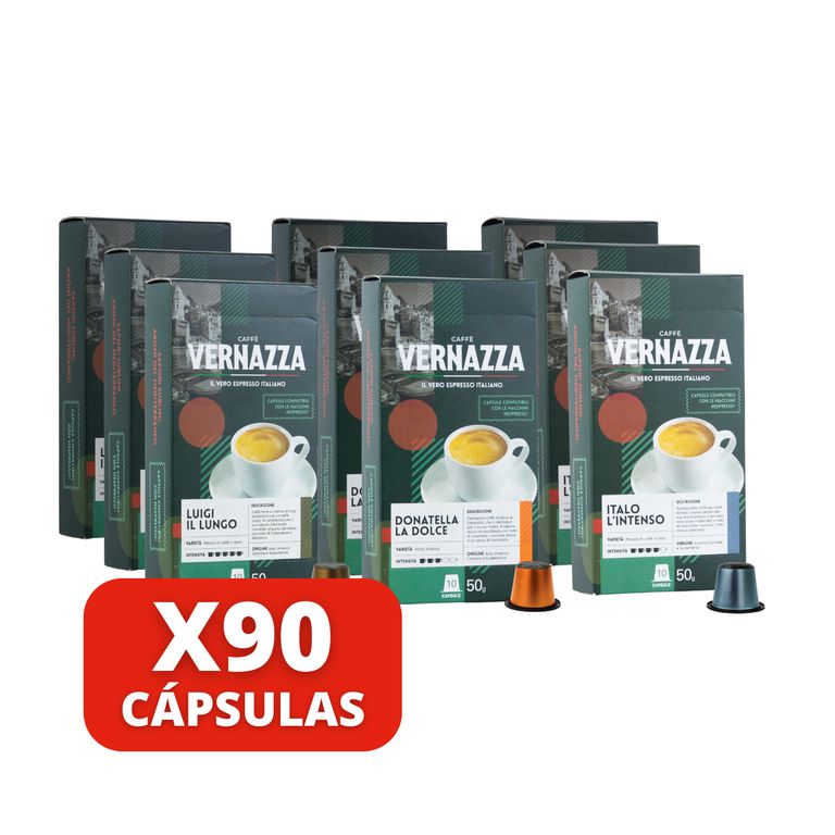 CAFFE VERNAZZA Café Mix caffè Vernazza 90 cápsulas Nespresso ...