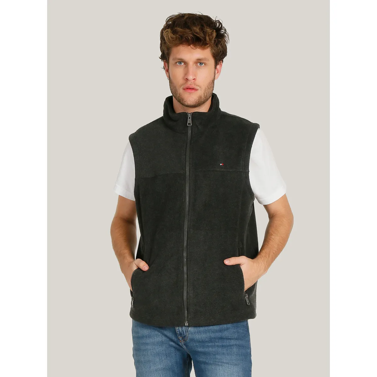TOMMY HILFIGER Chaqueta Vest Solid Con Logo Gris Tommy Hilfiger ...
